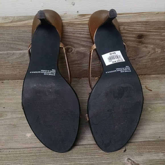 Dress Barn | Shoes | Dressbarn Bronze Stone Age Heels | Poshmark